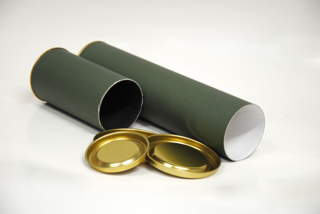 Metal caps for cardboard tubes, silver or golden, cylindrical - La ...